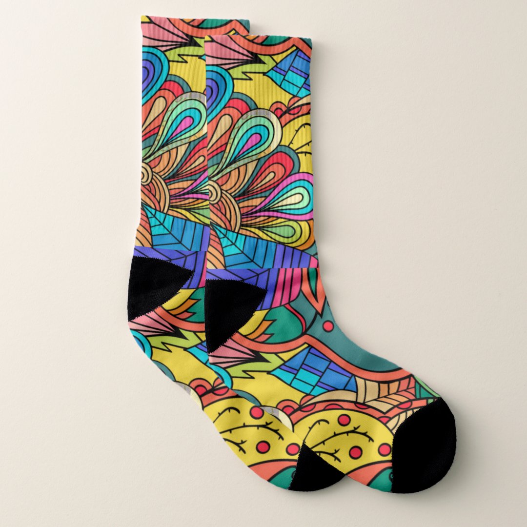 Colorful Retro 1960s, Psycholdelic Socks | Zazzle