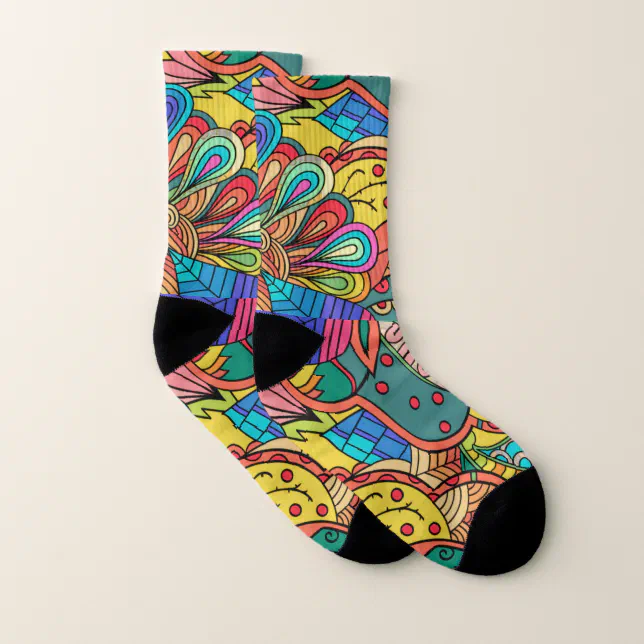 Colorful Retro 1960s, Psycholdelic Socks | Zazzle
