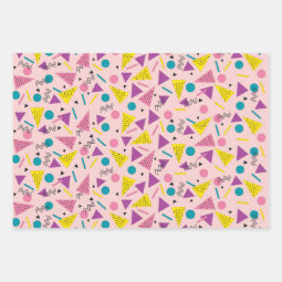 Colorful Retro 80s Wrapping Paper Sheets | Zazzle