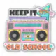 Colorful Retro 90's Neon Boombox Keep Old School Sticker | Zazzle