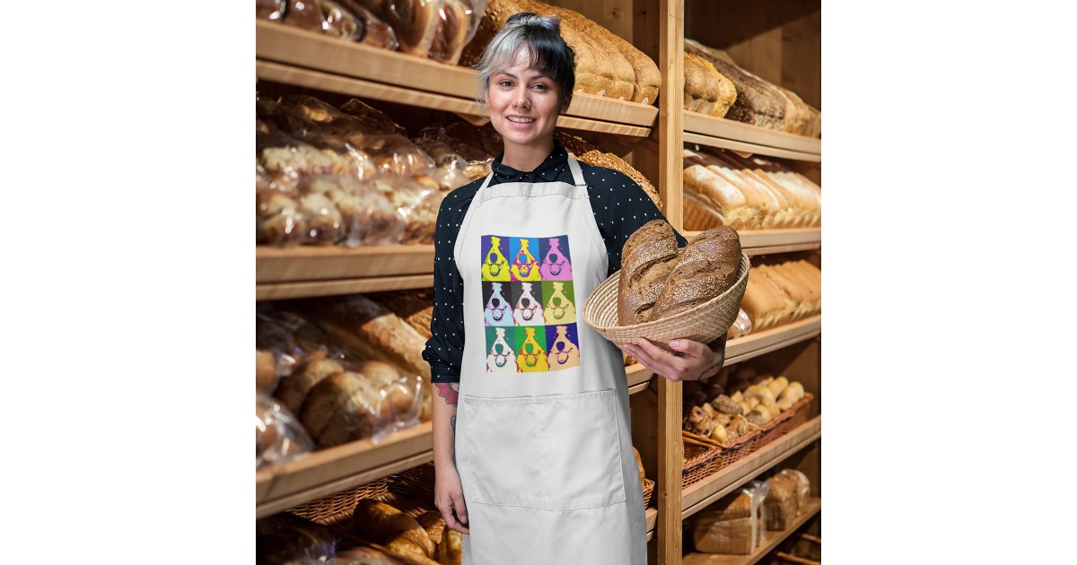 Colorful Retro Border Collie Pop Art Long Apron | Zazzle