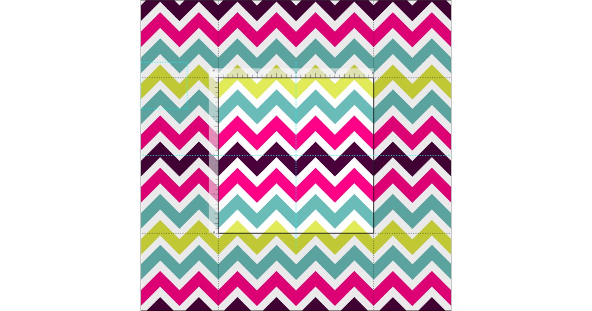 Colorful Retro Chevron Pattern Fabric | Zazzle
