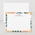 COLORFUL RETRO LEAVES GROOVY BOTANICAL CUTE NOTE CARD | Zazzle