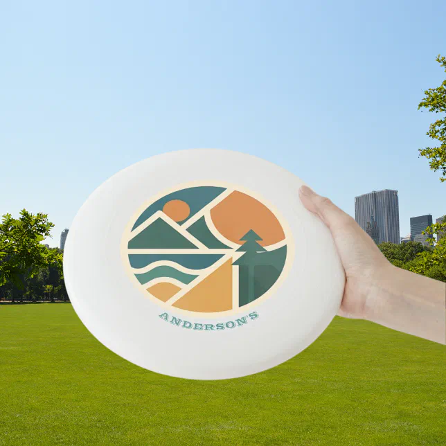 Colorful Retro Mountain Adventure Camping Wham-O Frisbee | Zazzle