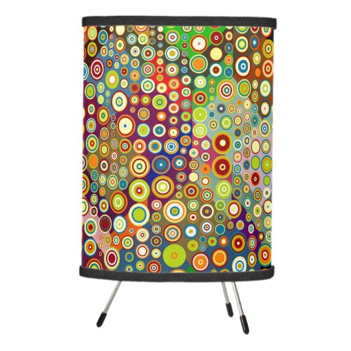 Colorful retro spots pattern I + your ideas Tripod Lamp | Zazzle