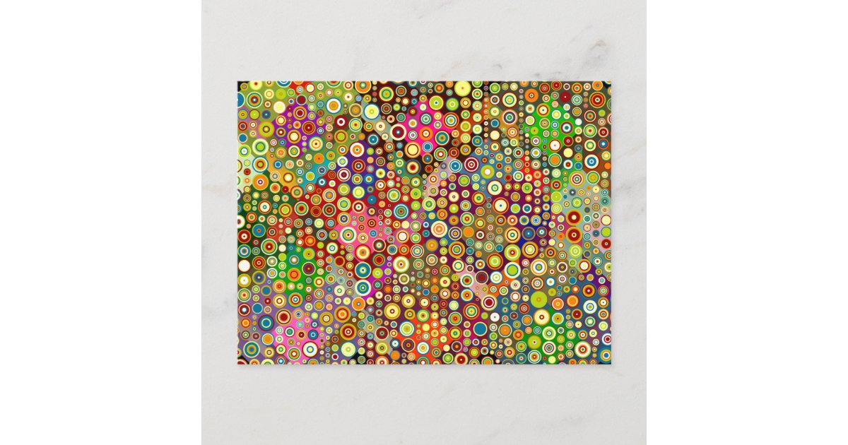 Colorful Retro Spots + your idea Postcard | Zazzle