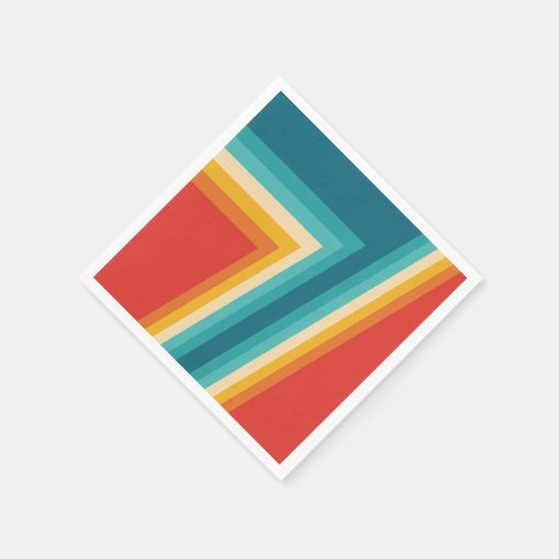 Colorful Retro Stripes - 70s, 80s Design Napkins | Zazzle