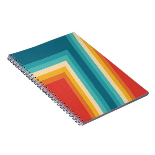 Colorful Retro Stripes - 70s 80s Design Notebook | Zazzle