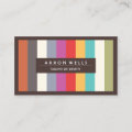 Colorful Retro Stripes Striped Business Card | Zazzle