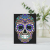 Colorful Retro Sugar Skull Postcard | Zazzle