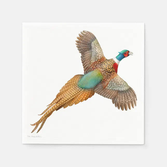 Colorful Ring Necked Pheasant Paper Napkins | Zazzle