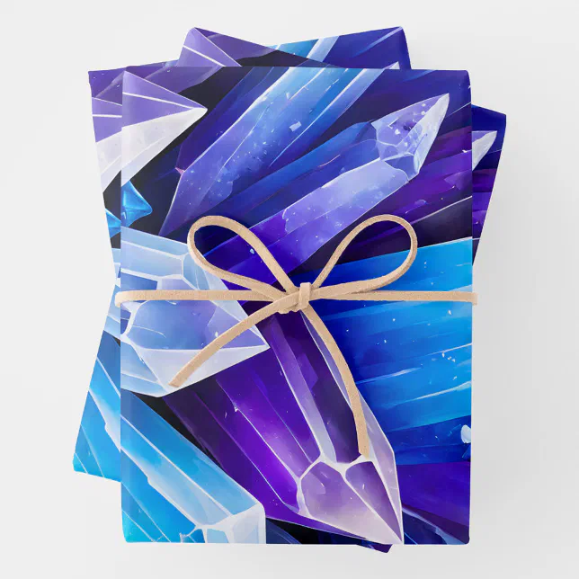 Colorful Rock Crystal Art Wrapping Paper Sheets | Zazzle