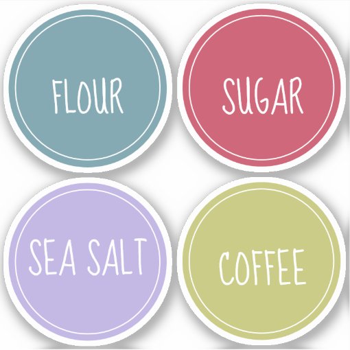 Colorful round pantry labels | Zazzle