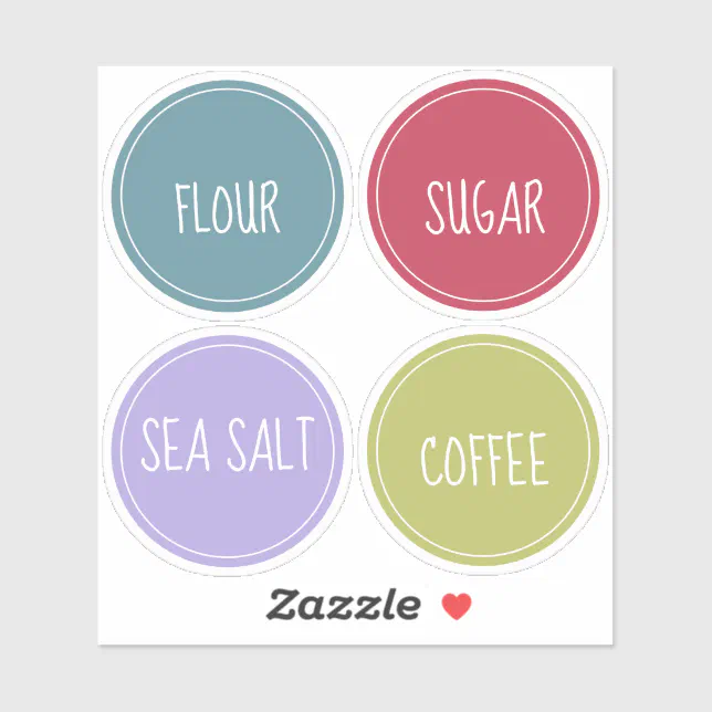 Colorful round pantry labels | Zazzle