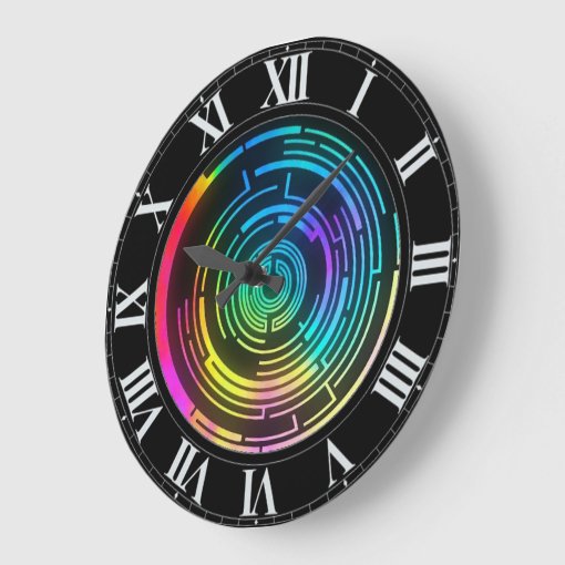 Colorful Round Rainbow Maze Wall Clock | Zazzle
