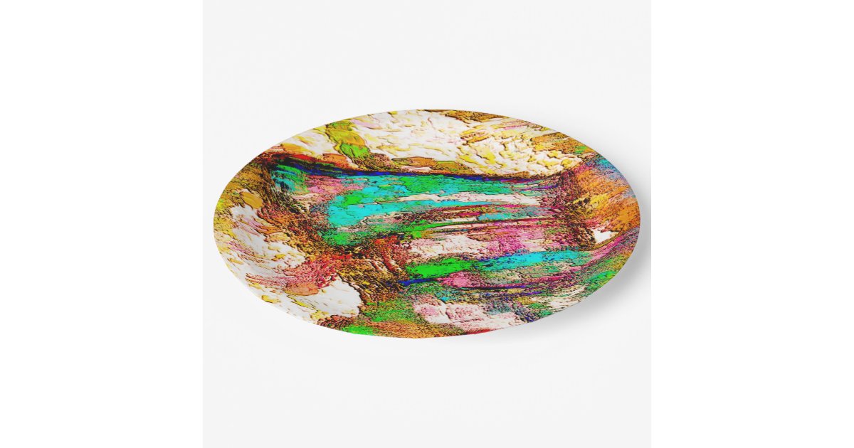 Colorful - Rustic and rough like roughcast Paper Plates | Zazzle