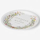 Colorful rustic wildflower wedding paper plates | Zazzle