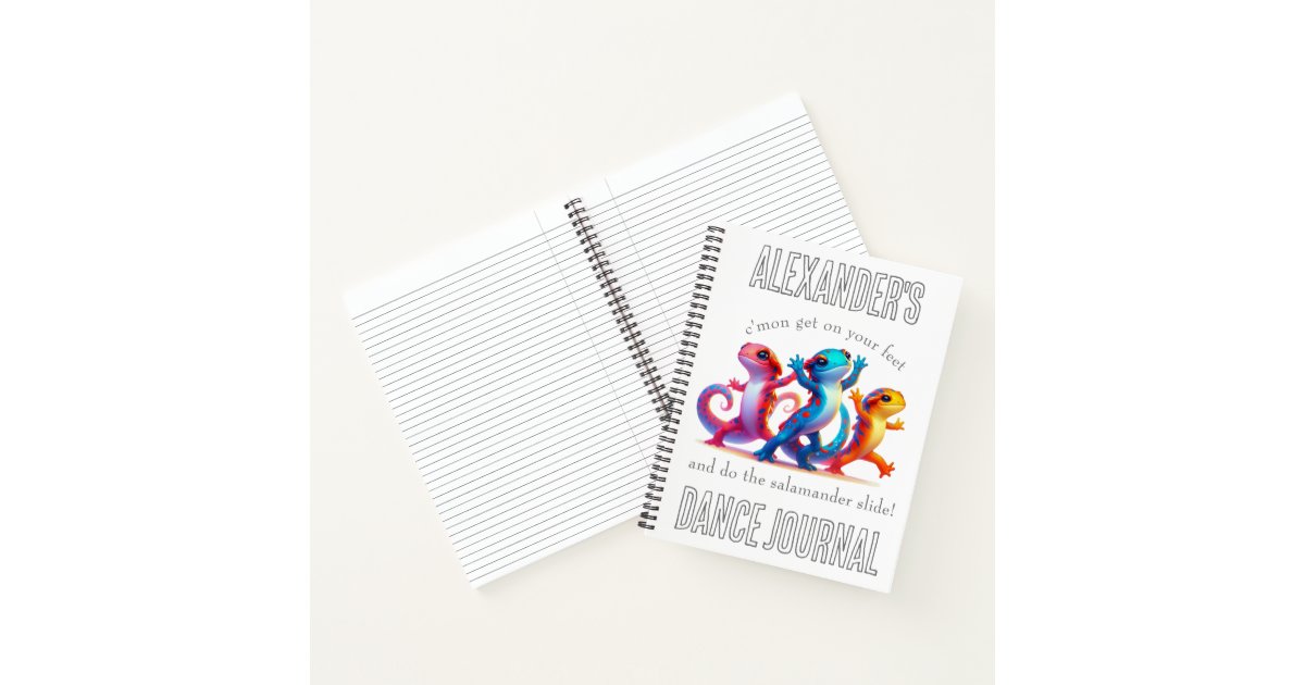 Colorful Salamanders do the Salamander Slide Notebook | Zazzle