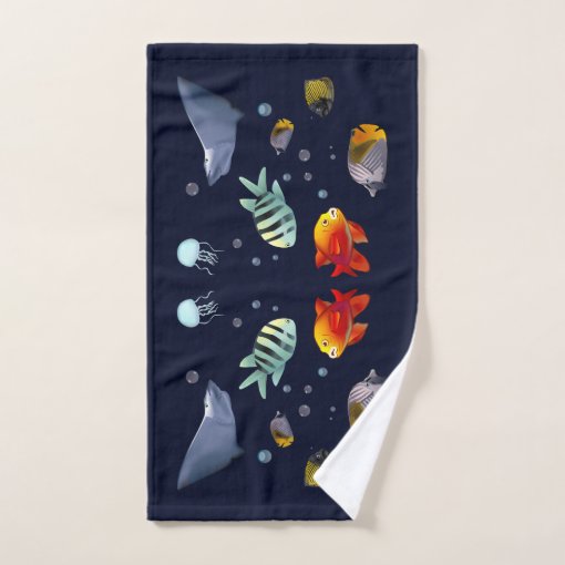 Colorful Saltwater Fish Bath Towel Set | Zazzle