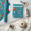 Colorful Saltwater Fish Cartoon Wrapping Paper | Zazzle