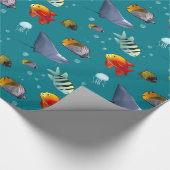 Colorful Saltwater Fish Cartoon Wrapping Paper | Zazzle
