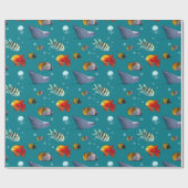 Colorful Saltwater Fish Cartoon Wrapping Paper | Zazzle