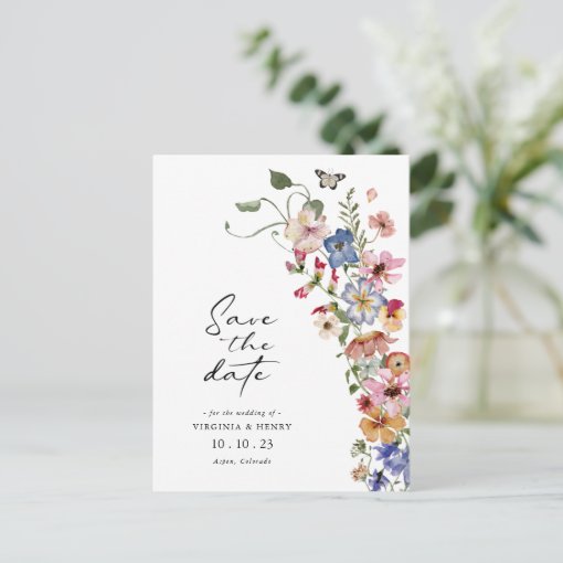 Colorful Save The Date Postcard | Zazzle