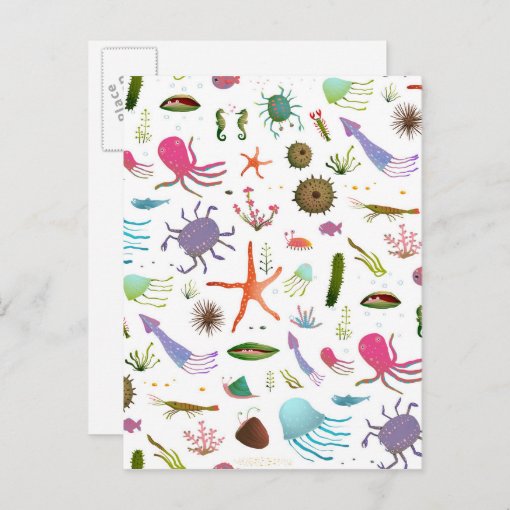 Colorful Sea Life Postcard | Zazzle