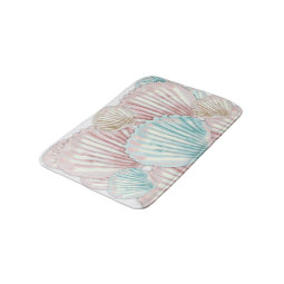 Colorful Seashell Cluster Bath Mat | Zazzle