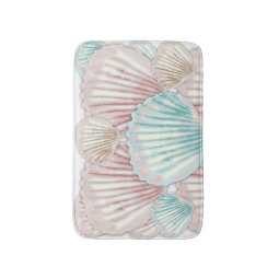 Colorful Seashell Cluster Bath Mat | Zazzle