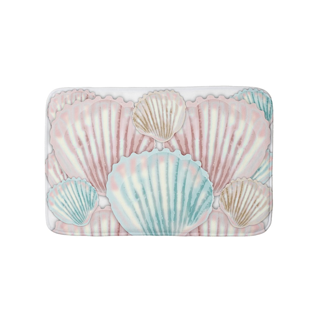 Colorful Seashell Cluster Bath Mat | Zazzle