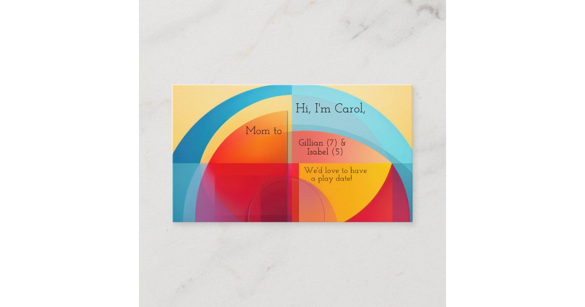 Colorful semi-circle shapes Business Card | Zazzle