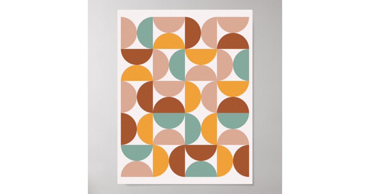 Colorful Semicircles Bold Minimalism Poster | Zazzle