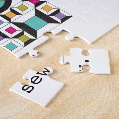 Colorful Sewing Machine Quilt Pattern Jigsaw Puzzle | Zazzle