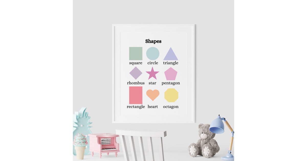 Colorful Shapes Educational Poster | Zazzle