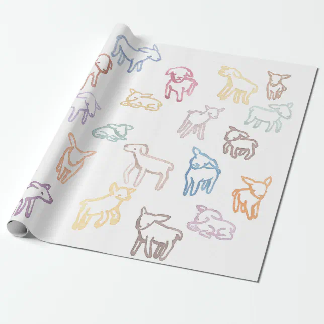 Colorful Sheep Wrapping Paper | Zazzle