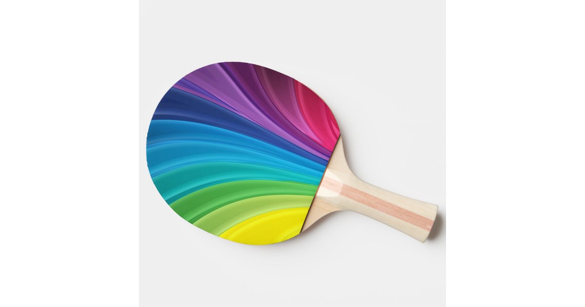 colorful shining rainbow Ping-Pong paddle | Zazzle
