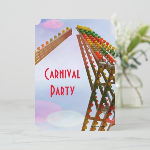 Colorful Sizzler Ride Carnival Theme Party Invitation | Zazzle
