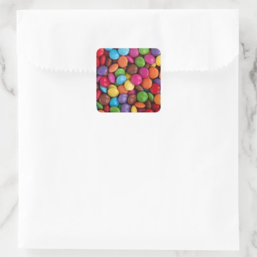 Colorful skittles candy square sticker | Zazzle