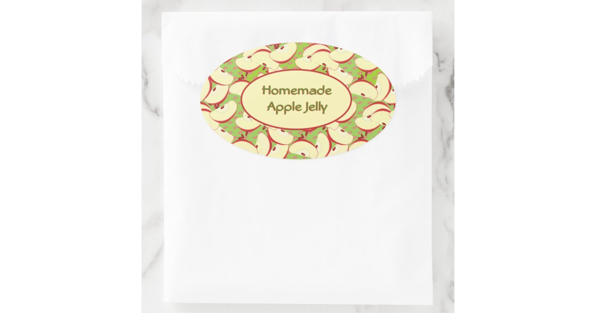 Colorful Sliced Apple Pattern Homemade Jelly Label | Zazzle