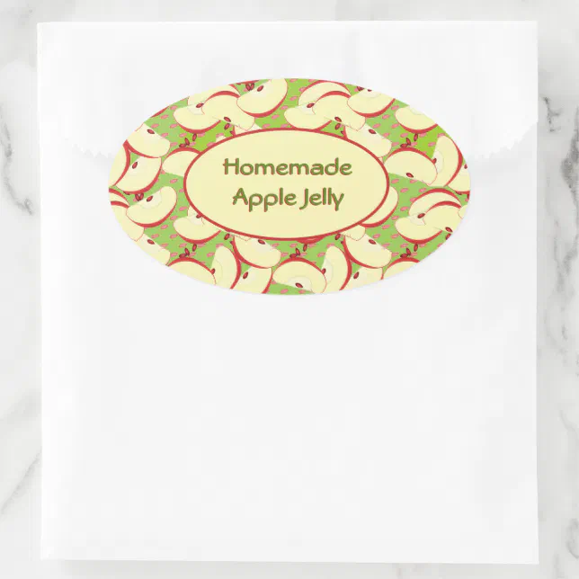 Colorful Sliced Apple Pattern Homemade Jelly Label | Zazzle