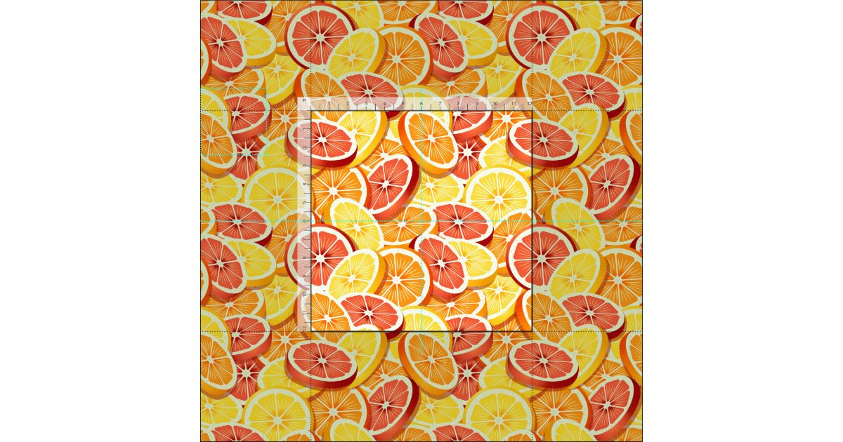 Colorful sliced citrus fruits pattern fabric | Zazzle