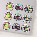Colorful slime logos sticker sheet | Zazzle