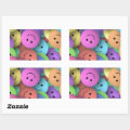 Colorful Smile Faces Rectangular Sticker | Zazzle