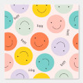 Colorful Smiling Happy Face Pattern Wallpaper | Zazzle