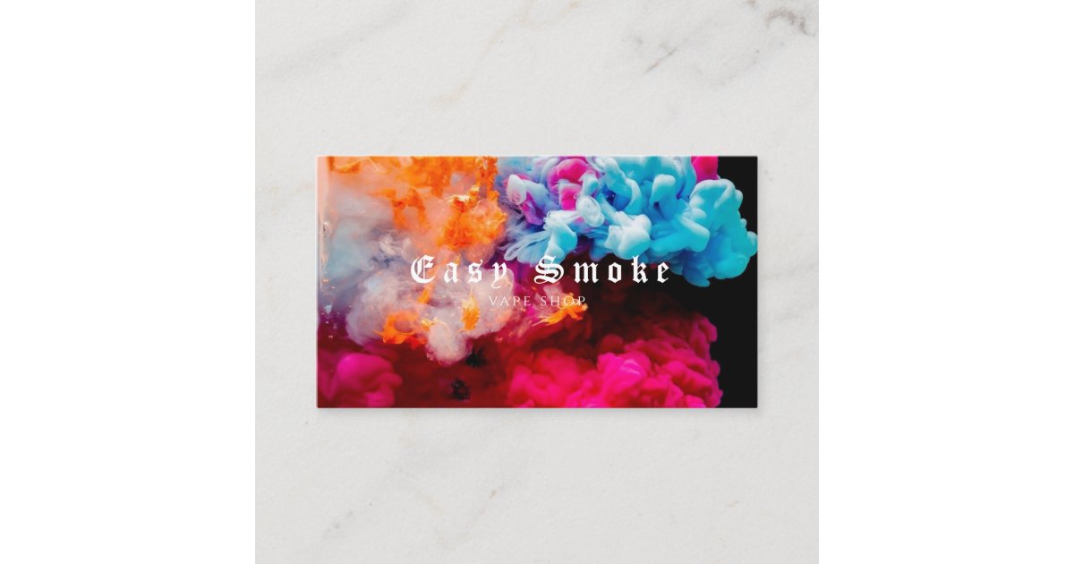 Colorful Smokes Vape Shop Business Card | Zazzle
