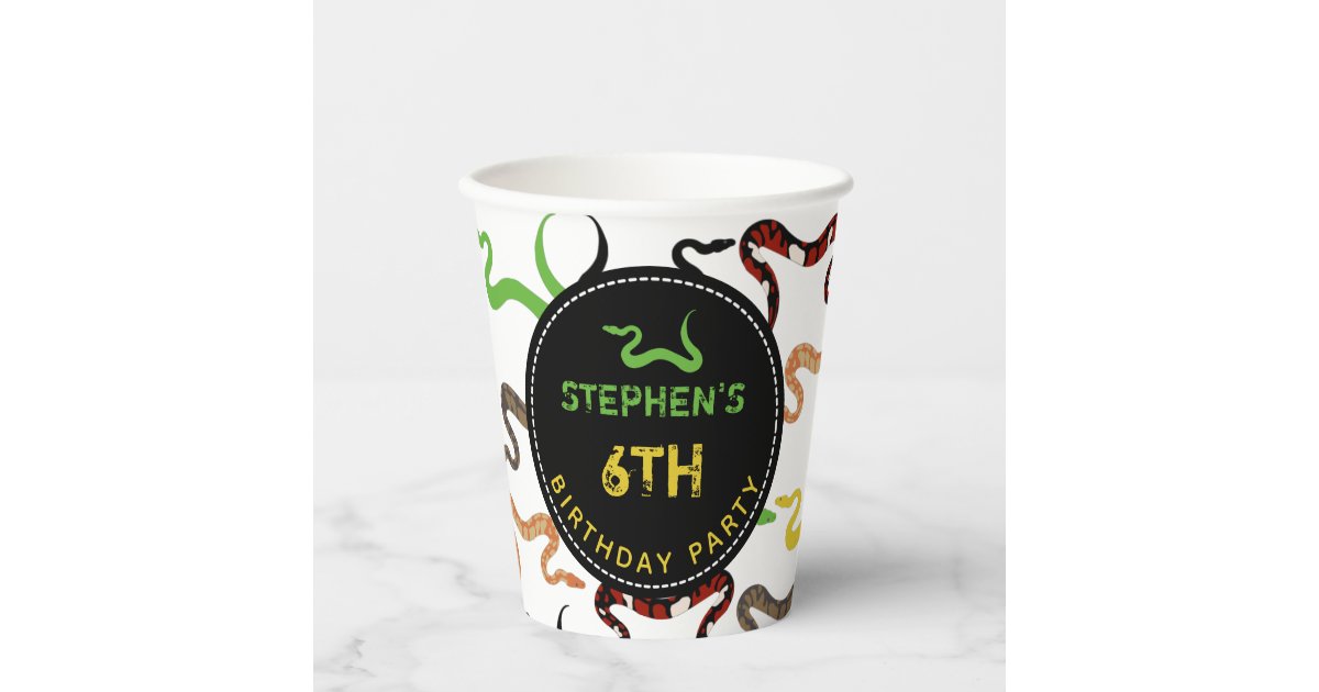 Colorful Snakes Python Reptile Birthday Party Paper Cups | Zazzle
