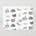 Colorful Snakes Reptile Animal Pattern Holiday Postcard | Zazzle