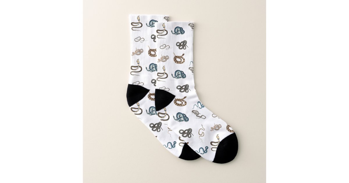 Colorful Snakes Reptile Animals Pattern Socks | Zazzle