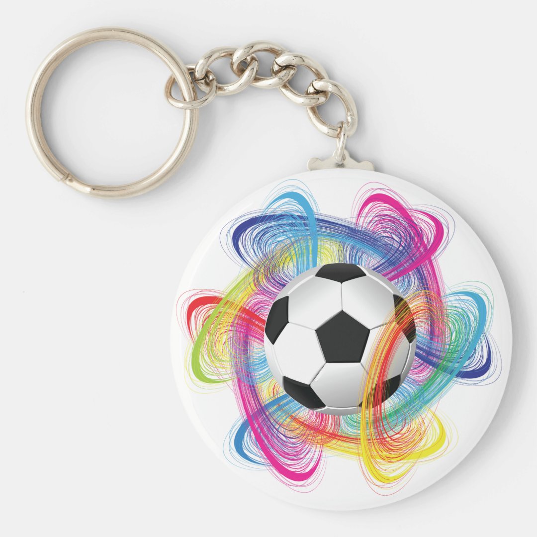 Colorful Soccer Ball Keychain | Zazzle